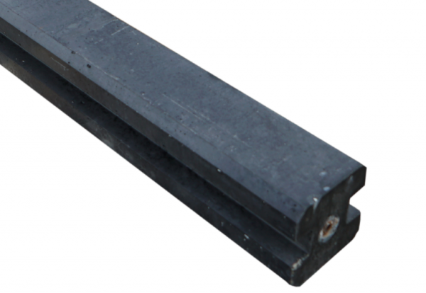 Beton T-paal voor rabat systeem met schroefbus kop 10x10x300cm sponning ...
